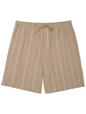 PAOLO PECORA MILANO Bermuda Con Cintura Elastica In Cotone - Beige