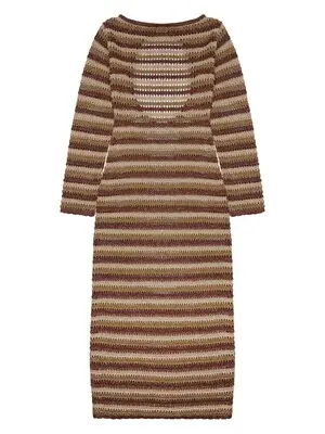 MC2 SAINT BARTH Abito "robyn" In Crochet - Gold