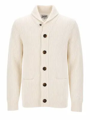 MC2 SAINT BARTH Cardigan In Lana - Ivory