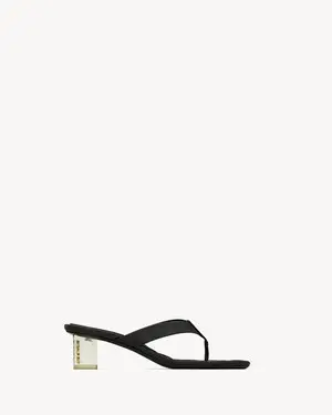 Saint Laurent Sip Sandals In Smooth Leather - Black