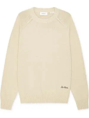 LES DEUX Cotton Polyester Blend Crew Neck Sweater - Beige
