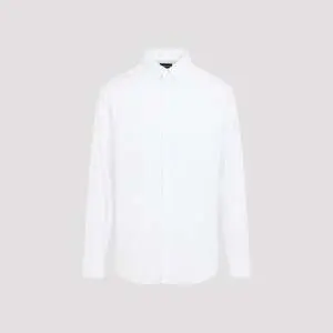 Giorgio Armani S Cotton-blend Dress Shirt - White