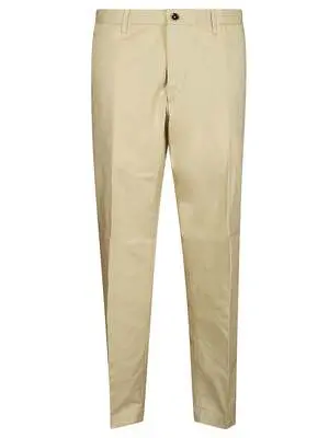 NINE:INTHE:MORNING Tailored Trousers With Button Fastening And Back Pockets - Beige