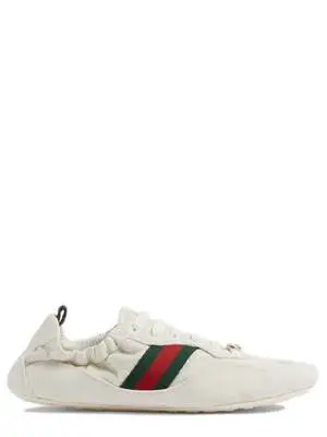 Gucci Gg Canvas Sneakers With Suede Trim And Web Stripe