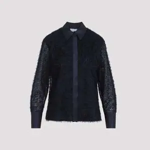 Peserico Fil Coupé Polyester Button-front Shirt - Blue