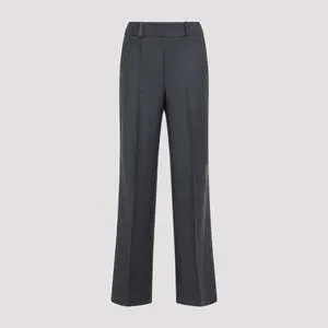 Peserico Regular & Straight-leg Virgin Wool Pants - Grey
