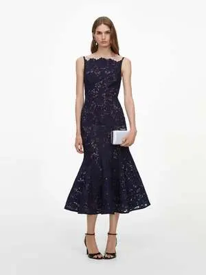 SELF-PORTRAIT Lace Mini Dress - Blu