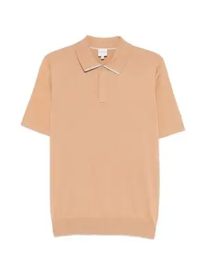 Paul Smith Button-up Ribbed Knit Short Sleeve Polo