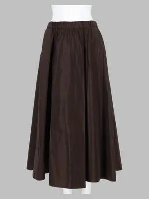 Aspesi Pleated A-line Midi Skirt - Brown