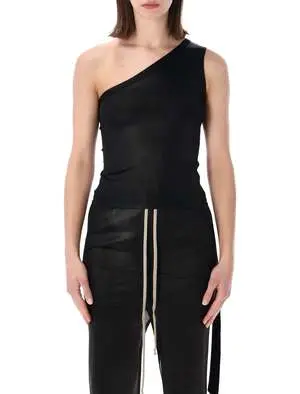 Rick Owens Asymmetrical One Shoulder Mini Top - Black