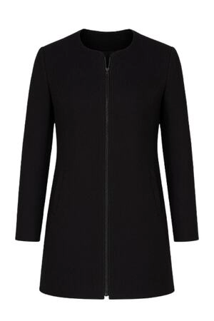 CONQUISTA Winter Coat In Woven Fabric - Black