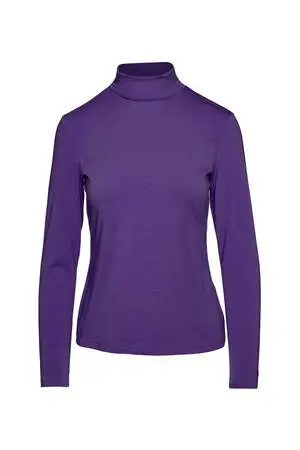 CONQUISTA Lilac Turtle Neck Top In Sustainable Fabric - Purple