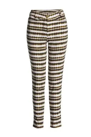 CONQUISTA Fitted Print Trousers - Yellow