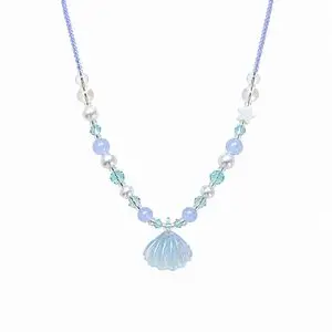 ORMIRO Star & Shell Aquamarine Beaded Necklace - Blue