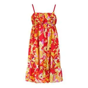 CONQUISTA Sunny Delight Adjustable Strap Poplin Dress