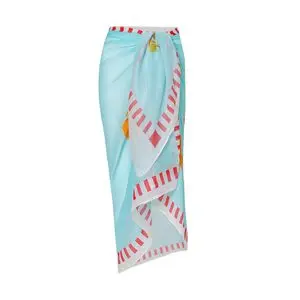 DHARA SHETH, DUBAI Azure Bloom Floral Resort Sarong - Blue
