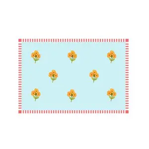 DHARA SHETH, DUBAI Orange / / Red Azure Bloom Floral Resort Cotton Sarong Powder ,orange ,red - Orange/blue/red