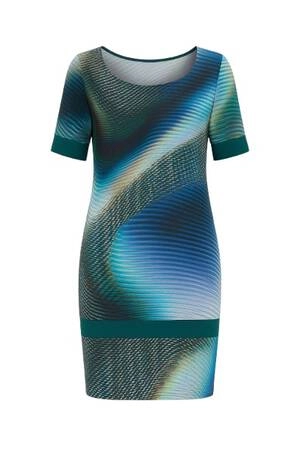 CONQUISTA Short Sleeve Straight Dress - Green