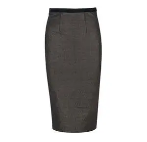 CONQUISTA Print Punto Di Roma Pencil Skirt With Slit - Black