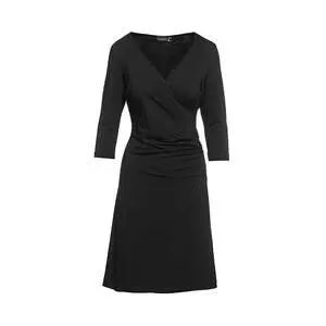 CONQUISTA Faux Wrap Dress In Sustainable Fabric - Black