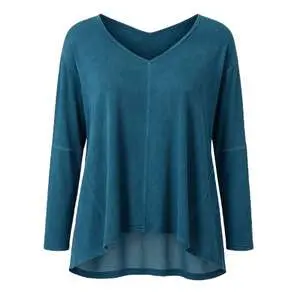 CONQUISTA Batwing Sleeve Top - Blue