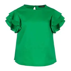 CONQUISTA Frill Detail Top - Green