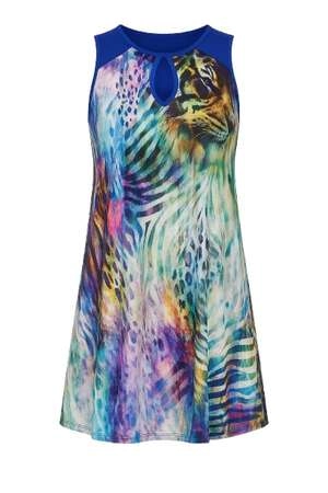 CONQUISTA A-line Print Dress - Blue