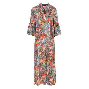 CONQUISTA Paisley Kaftan Style Dress - Orange