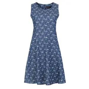 CONQUISTA Indigo Floral Cloche Dress - Blue