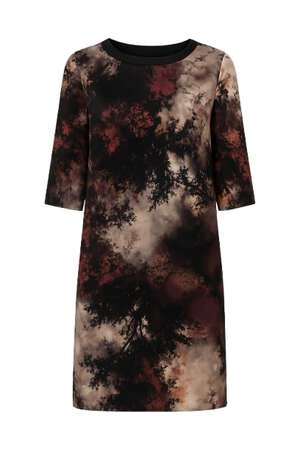 CONQUISTA Print Sack Dress - Black