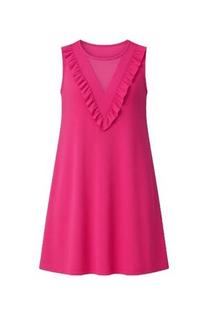 CONQUISTA Dress With Tulle & Frill Detail - Pink