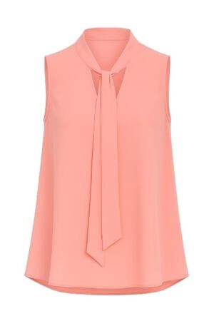 CONQUISTA Peach Sleeveless Tie Detail Top - Orange