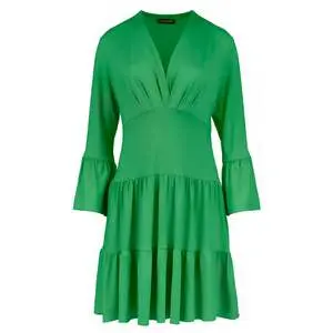CONQUISTA Jersey Tiered Dress - Green
