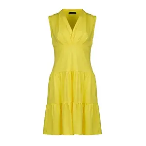 CONQUISTA Sleeveless V-neck Jersey Dress - Yellow
