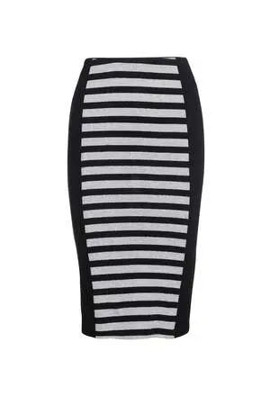 CONQUISTA Striped Stretch Pencil Skirt