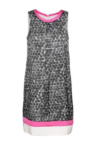 CONQUISTA A-line Sleeveless Print Dress - Pink/white