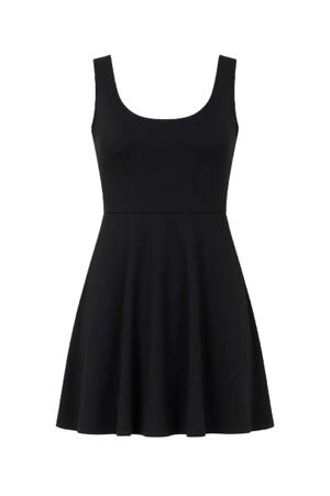 CONQUISTA Bow Detail Skater Dress 2young - Black