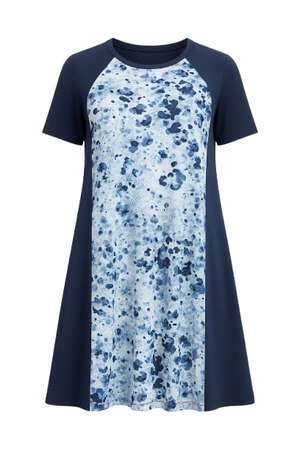 CONQUISTA Animal Print Detail Dress - Blue