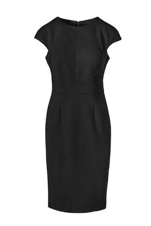 CONQUISTA Fitted Dress With Cap Sleeves Fashion - Black