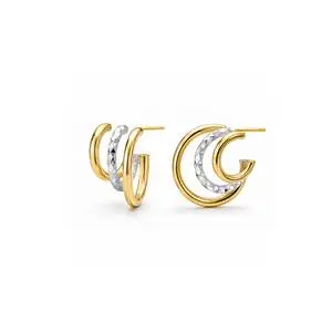 GOLD & HONEY Two-tone Triple Hoop Earrings