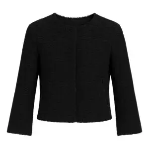 CONQUISTA Astrakhan Jacket With Pleather Detail - Black