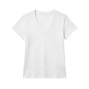 BRODIE CASHMERE Relaxed Fit V Neck Tee - White