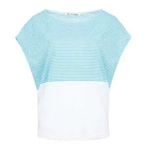 CONQUISTA Sleeveless Stripe Detail Jersey Top - Blue