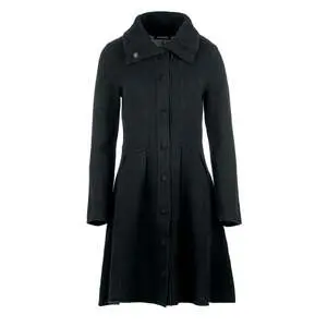 CONQUISTA Long Sleeve Wool Cashmere Blend Dress With Collar And Stud Embellishments