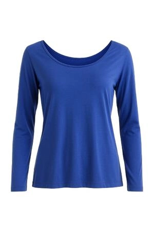 CONQUISTA Long Sleeve Off-shoulder Top - Blue