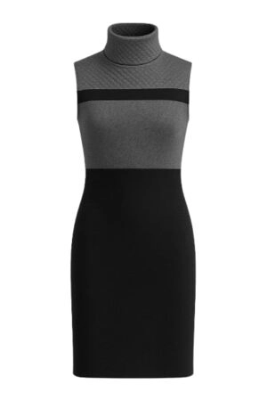 CONQUISTA Sleeveless High Neck Jersey Dress - Grey
