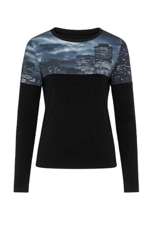 CONQUISTA Print Detail Top - Black