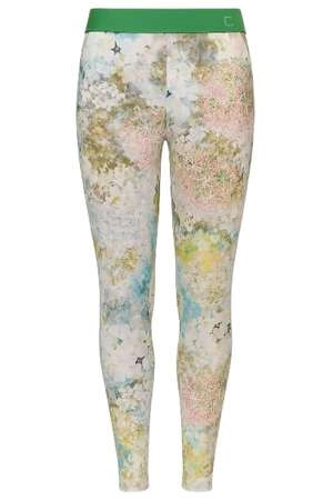 CONQUISTA Silky Floral Pants - Green