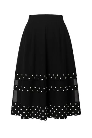 CONQUISTA Full Midi Skirt - Black