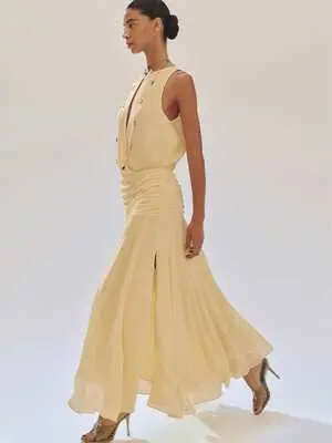 REFORMATION Daisy-kate Maxi Dress With Cut Out And Side Slit